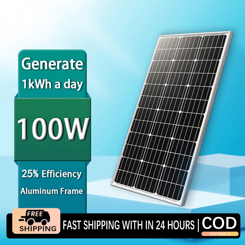 Grade A 100/185/300W Solar Panel Full Power Monocrystalline Silicon 12V ...