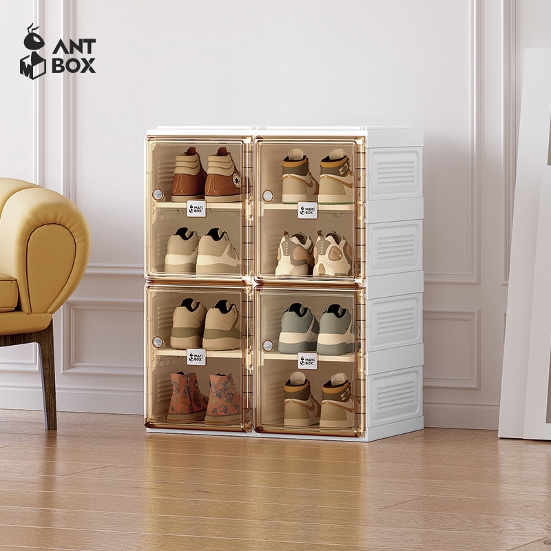 ANTBOX Shoebox 2 Rows 4 Layers 8 Pairs Installation Free Storage Bing ...