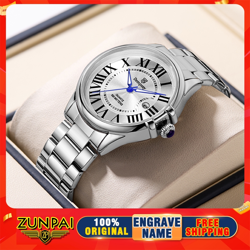 Jam tangan kalis air Fesyen Asli ZUNPAI Lelaki dengan tali keluli tahan ...