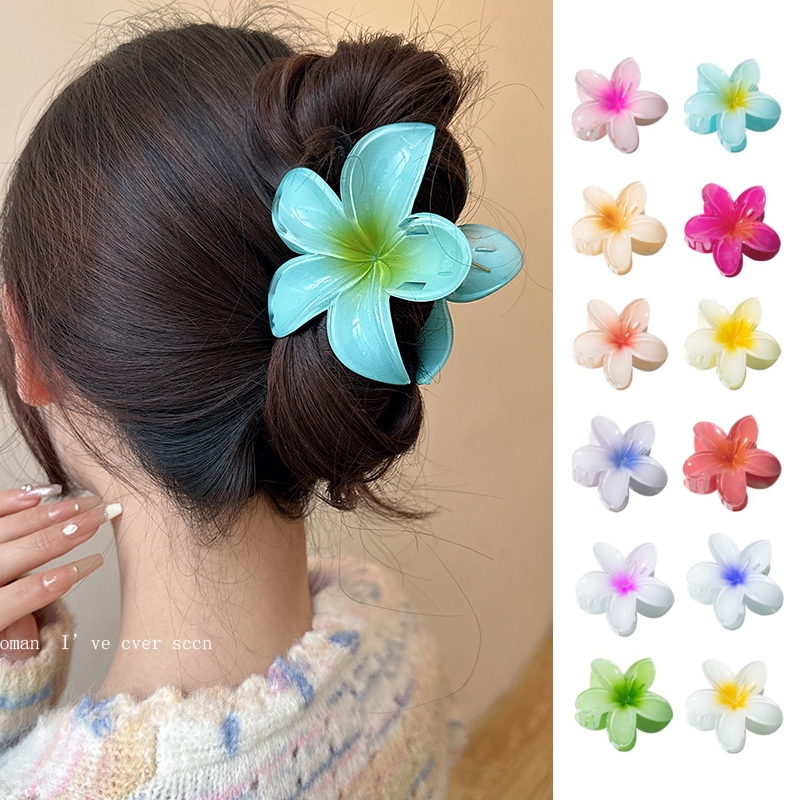 JOJO COCO 8cm Plumeria Hairpin for Women Korean Style Colorful Flower ...