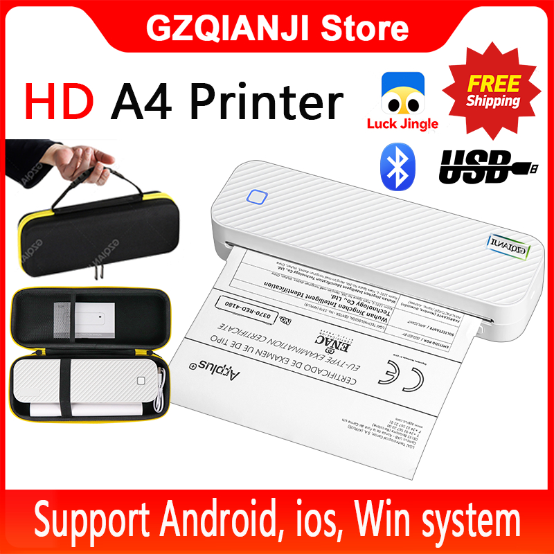 Portable Thermal Printer A4 Continuous Thermal Printer Wireless Printer ...