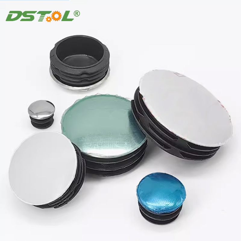Round Stainless Steel Round Tube End Cap Cover Insert End Cap Non-slip ...