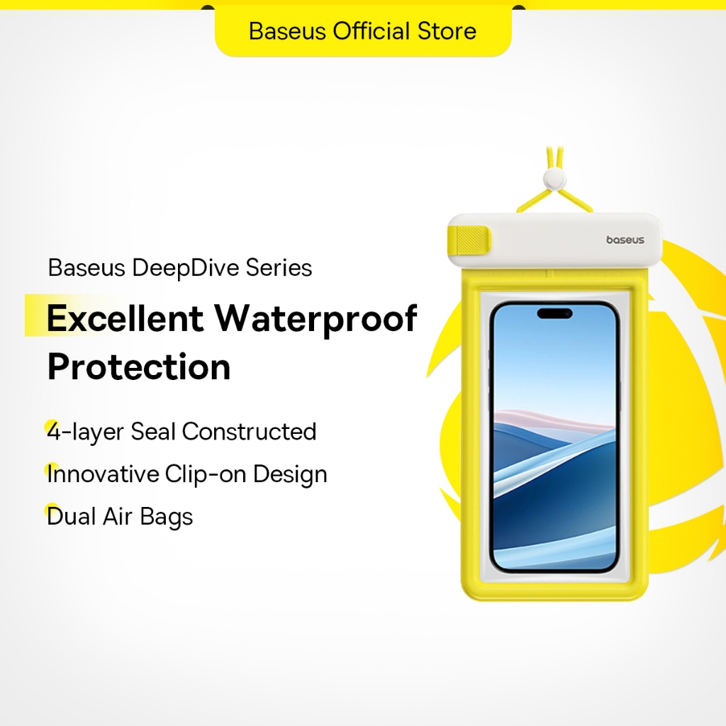 Baseus DeepDive Series IPX8 Waterproof Phone Diving Pouch Clip-On Beach ...