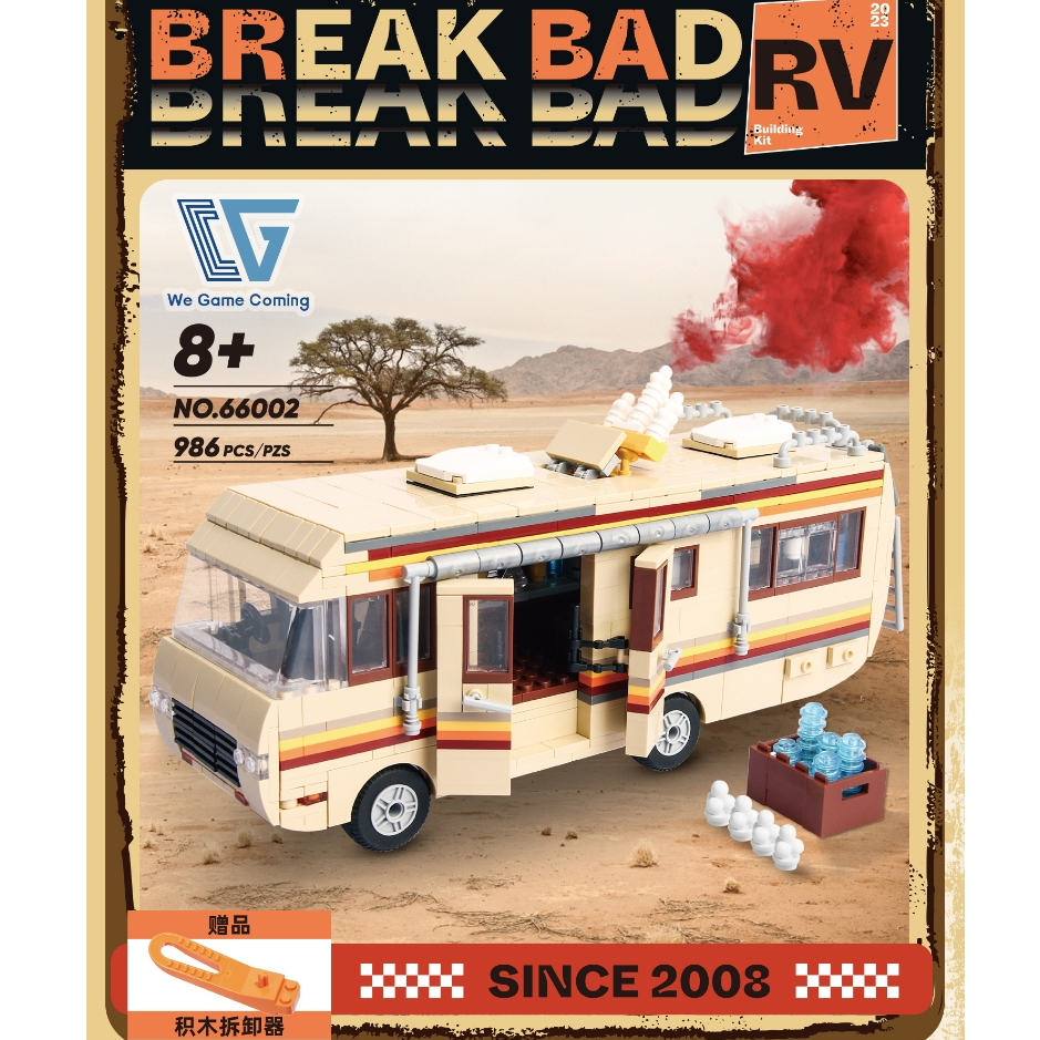 968pcs Breaking Bad RV Engineering Truck White Work Car Pontiacl ...