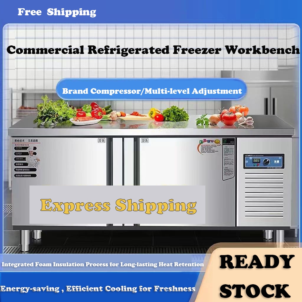 Refrigerated Freezer Workbench Stainless Steel Kitchen Commercial ...