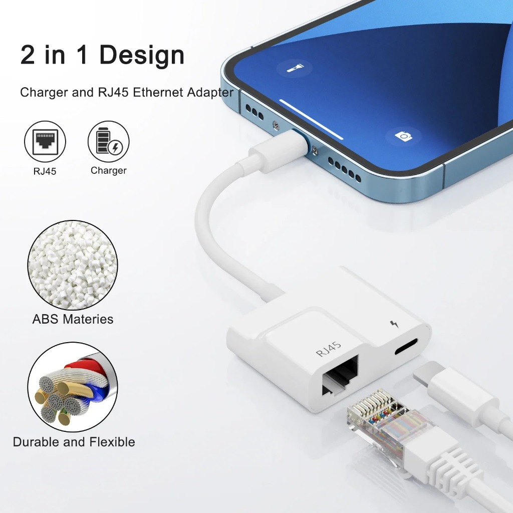 USB C to RJ45 Ethernet Adapter 100Mbps LAN Network Cable for Mobile ...
