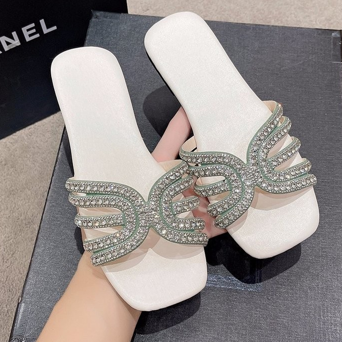 Women's Slippers Ready Stock 2024 New Style Flat-Soled Women's Shoes ...