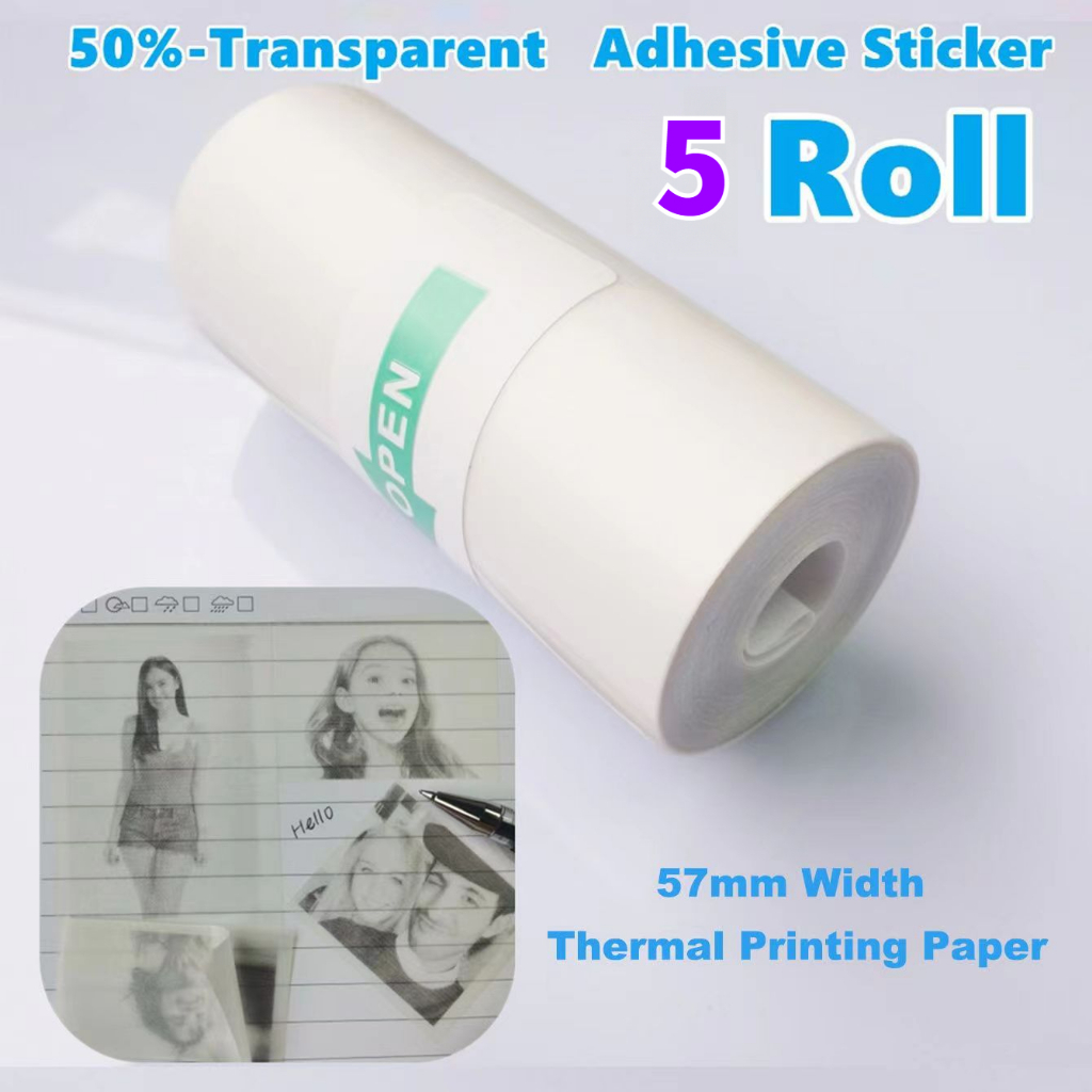 Transparent Transparent Self-Adhesive Sticker Mini Printer Paper ...