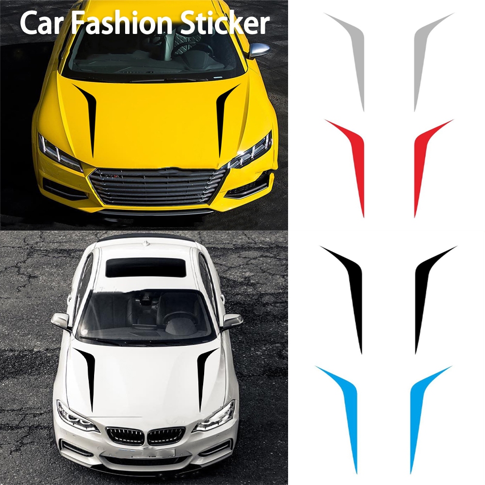 Car Hood Stripes Decal Vinyl Stickers Racing Sports Car Head Stripe ...