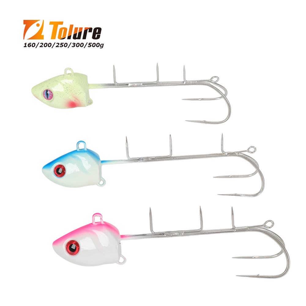 Tolure Tenya 160g 200g 250g 300g Hook Metal Jig Luminous Hairtail Madai Jig Saltwater Boating ...