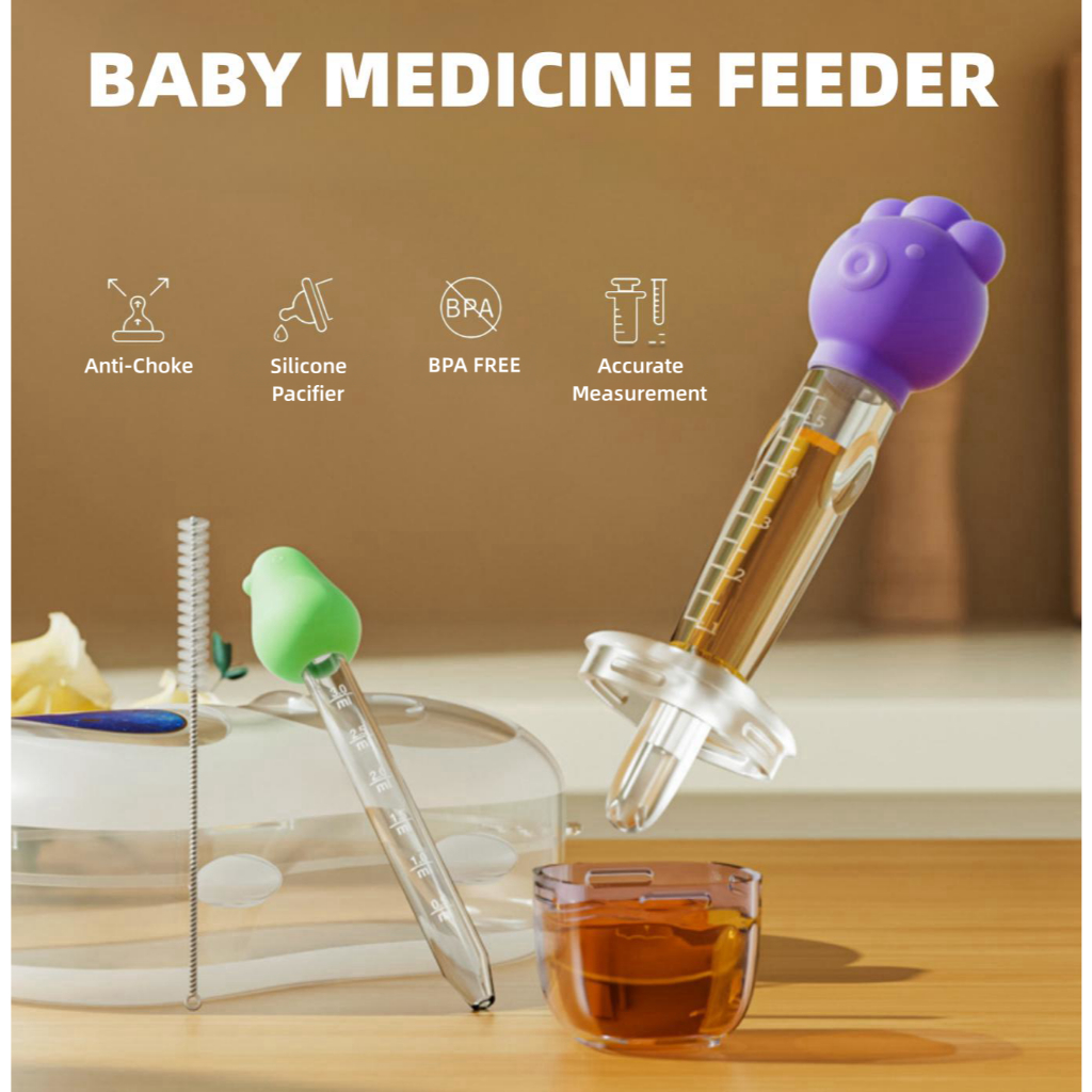 Baby Silicone Pacifier Medicine Feeder Baby Food Medicine Anti-Choke ...