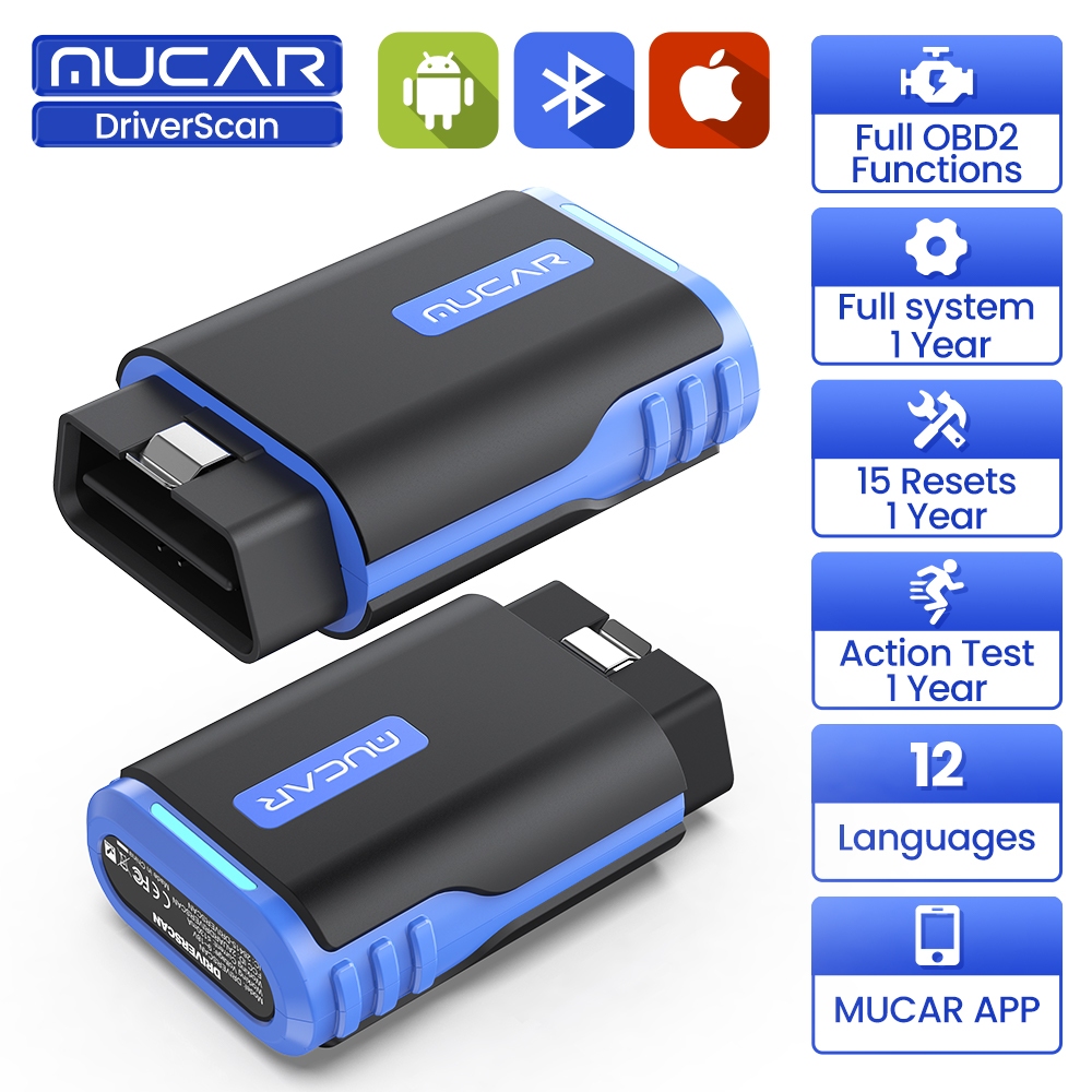MUCAR DriverScan OBD2 Scanner Bluetooth, OE Level All System Diagnostic ...