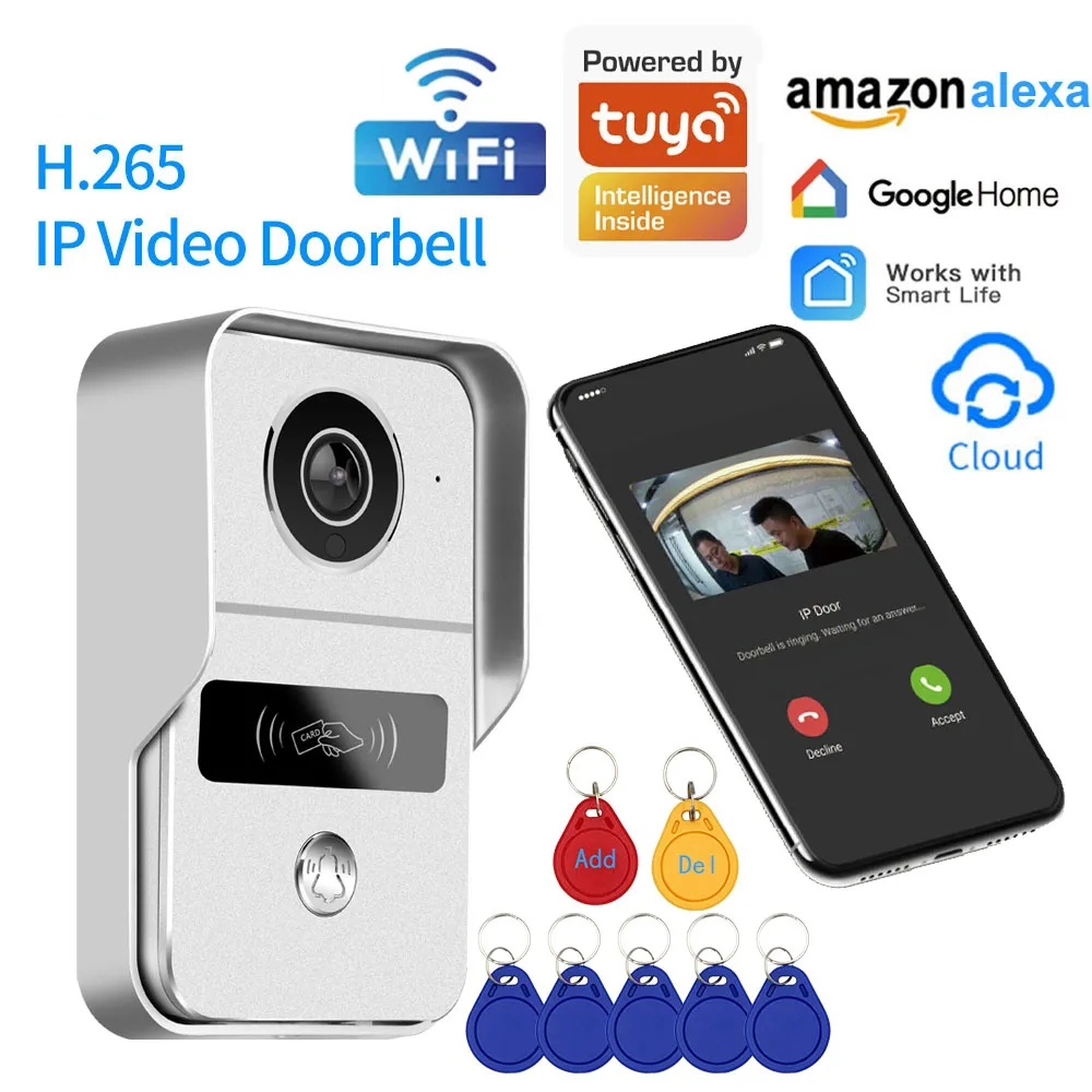 Tuya 1080P Wifi Wireless Video Doorbell Door Phone Camera Intercom ...