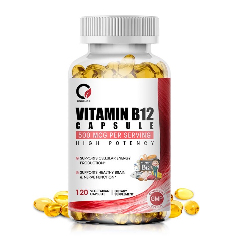 Orgeuos Vitamin B12 Capsule 500mcg Per Promote Blood Cell Energy ...