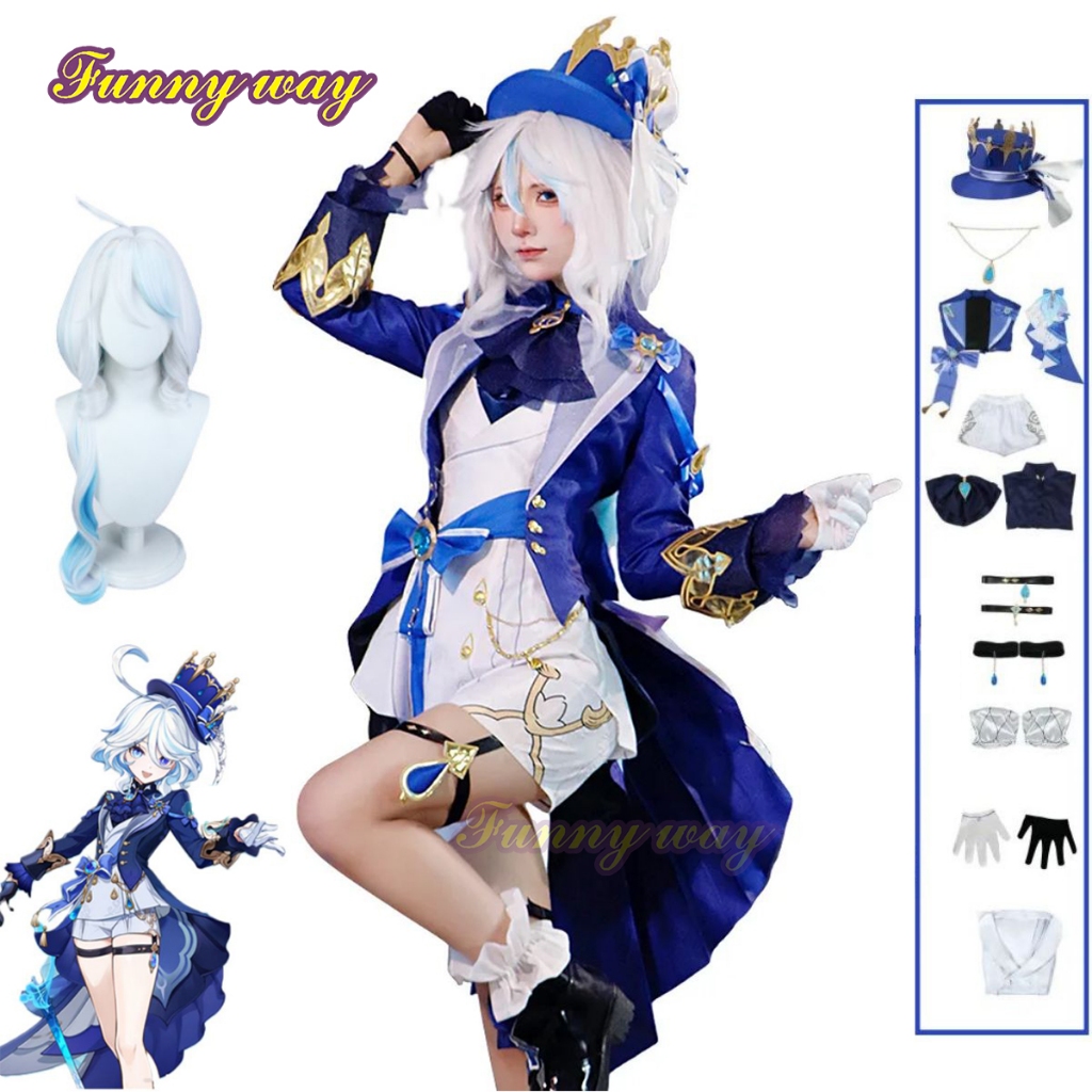 Genshin Impact Fontaine Furina/Focalors Cosplay Costume Furina Cosplay ...
