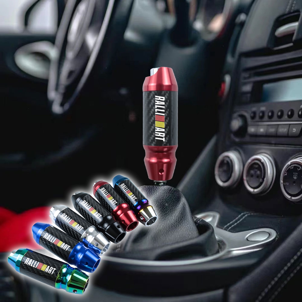 10CM Carbon Fiber Style Aluminum Ralliart Car Gear Knob Automatic Stick ...
