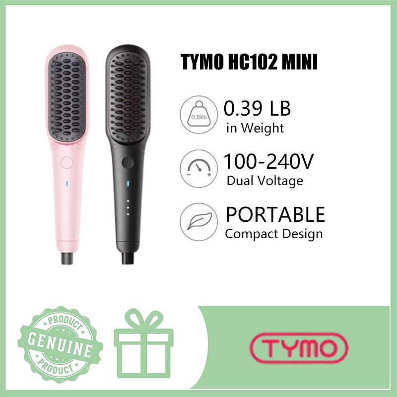TYMO iONIC MINI Portable Wired Fluffy Straightened Negative Ion Straight Hair Comb | Shopee Malaysia