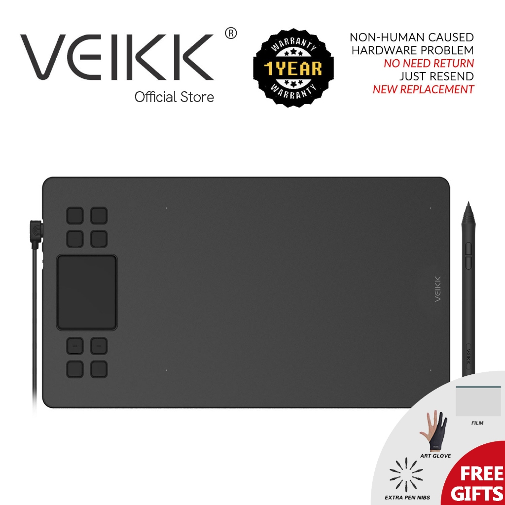 VEIKK A50 Digital Graphic Drawing Tablet With Drawing Online Working ...