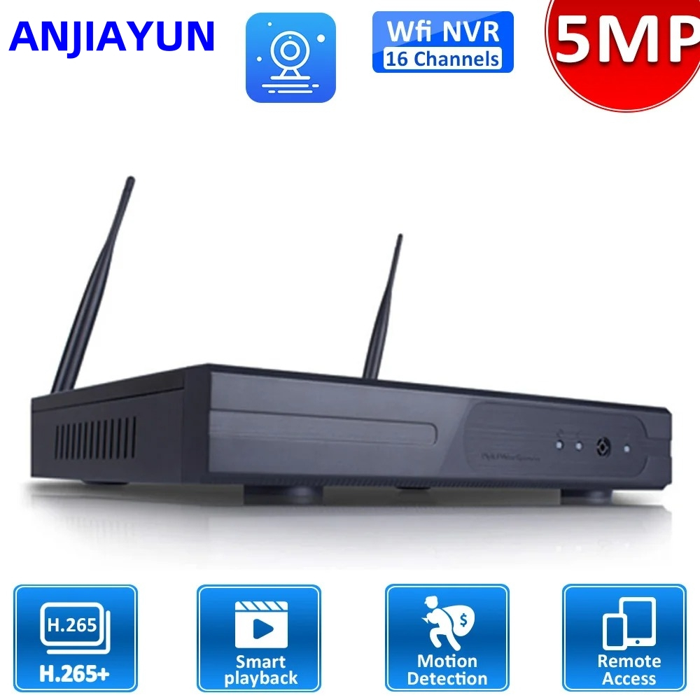 16CH H.265 5MP Wireless NVR Recorder Wifi CCTV Camera System P2P IP ...