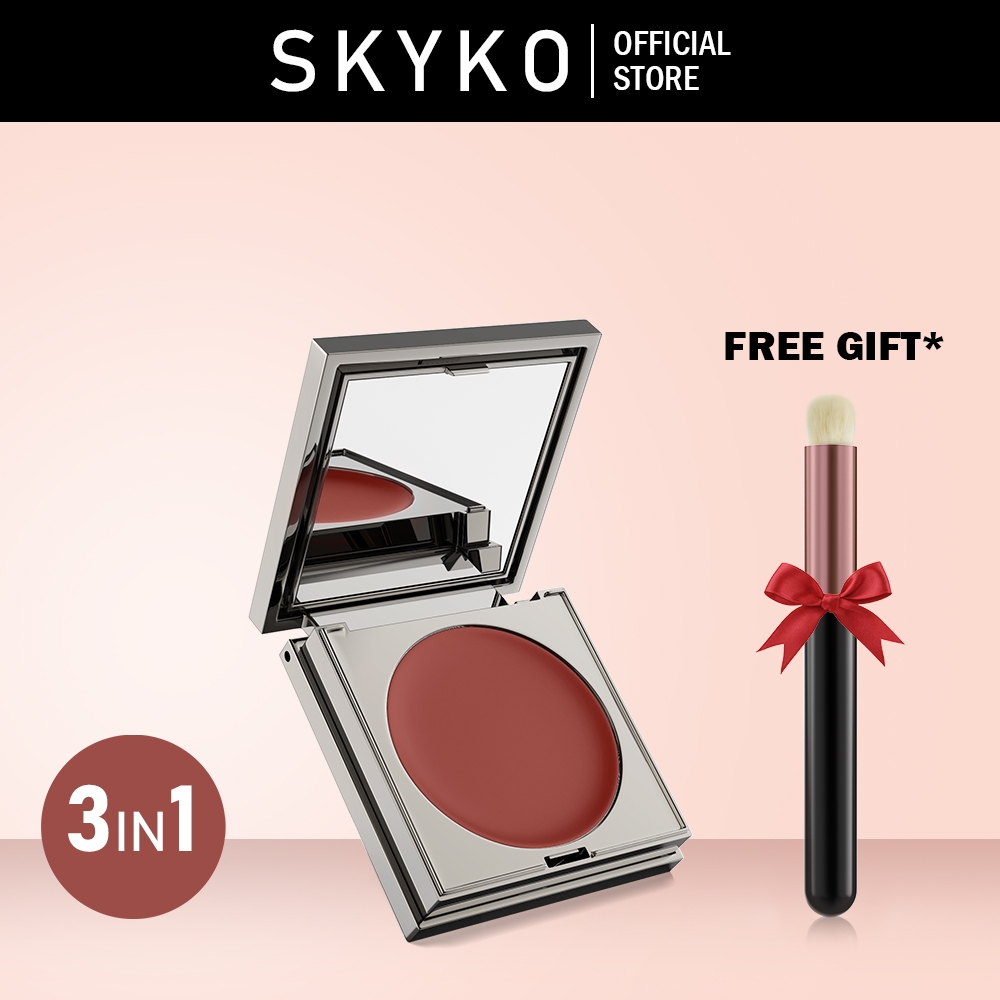 COD SKYKO 3 In 1 Makeup Blush Cream Lip & Cheek Face Beauty with Bonus ...