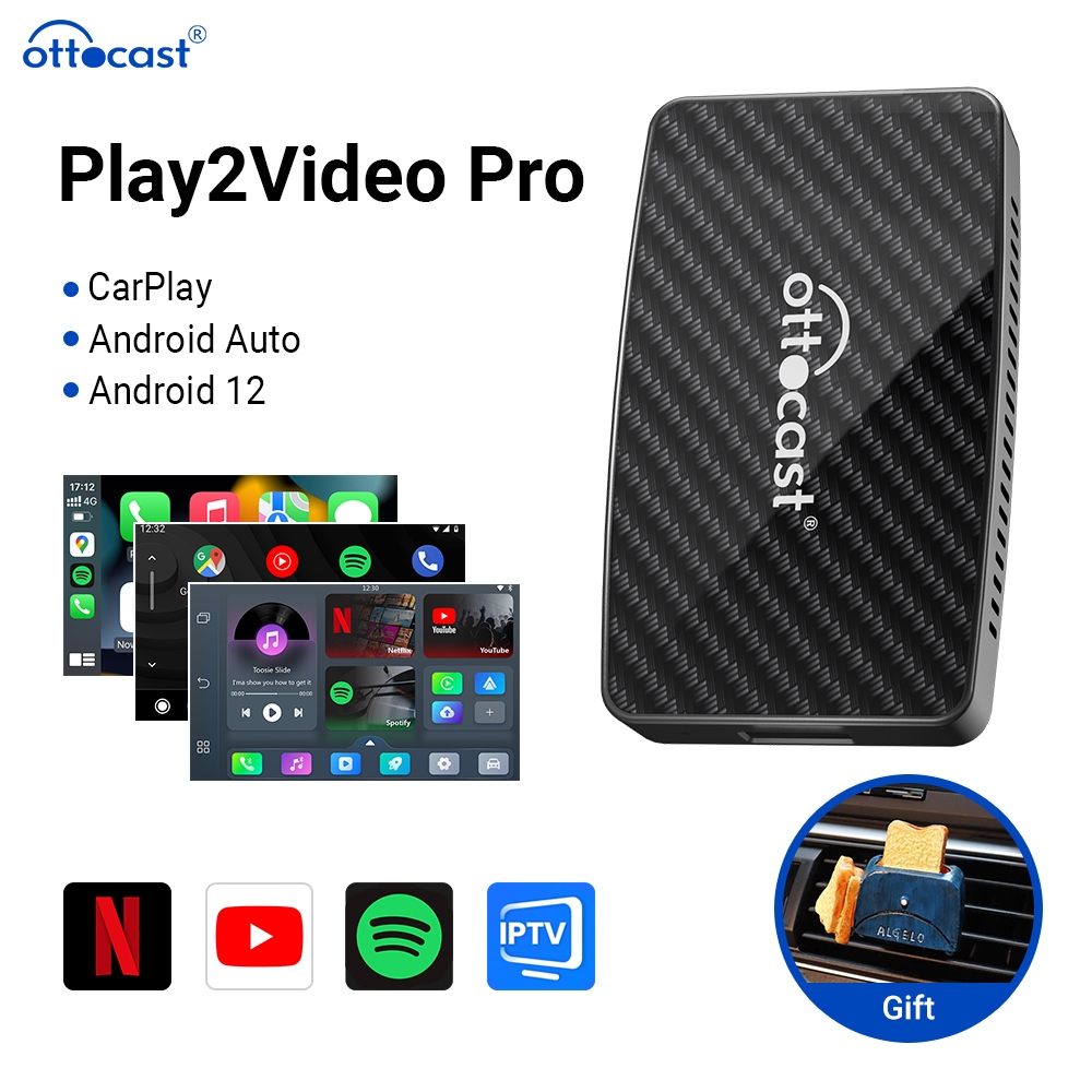 Ottocast Wireless Carplay AI Box Multimedia Video Playback Play2Video Pro All-in-one Car Dongle ...