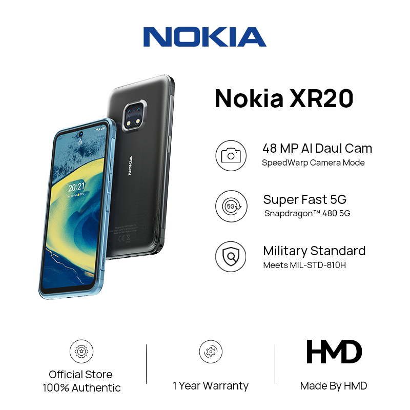 Nokia Rugged Phone XR20 5G Smartphone (6.67''FHD+/Meets MIL-STD-810H ...