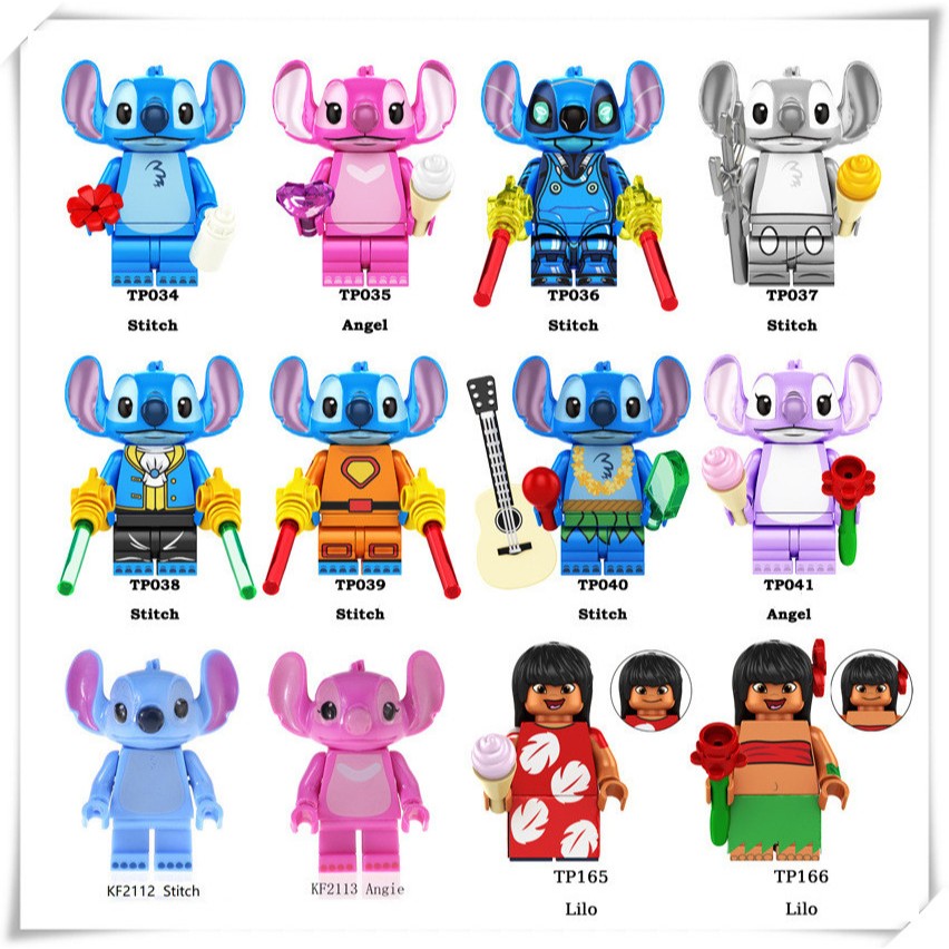 Block Toys Stitch Angel Lilo Anime Figure Building Block Cartoon Mini ...