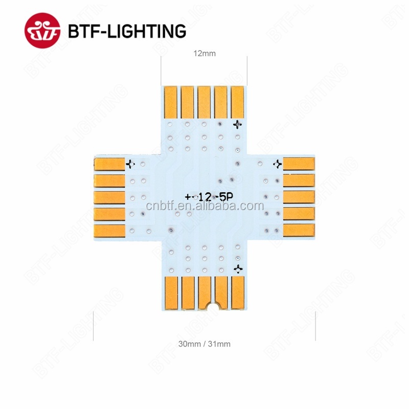 BTF-LIGHTING SMD COB LED Connector 5050 RGB T-type L-type X-type ...