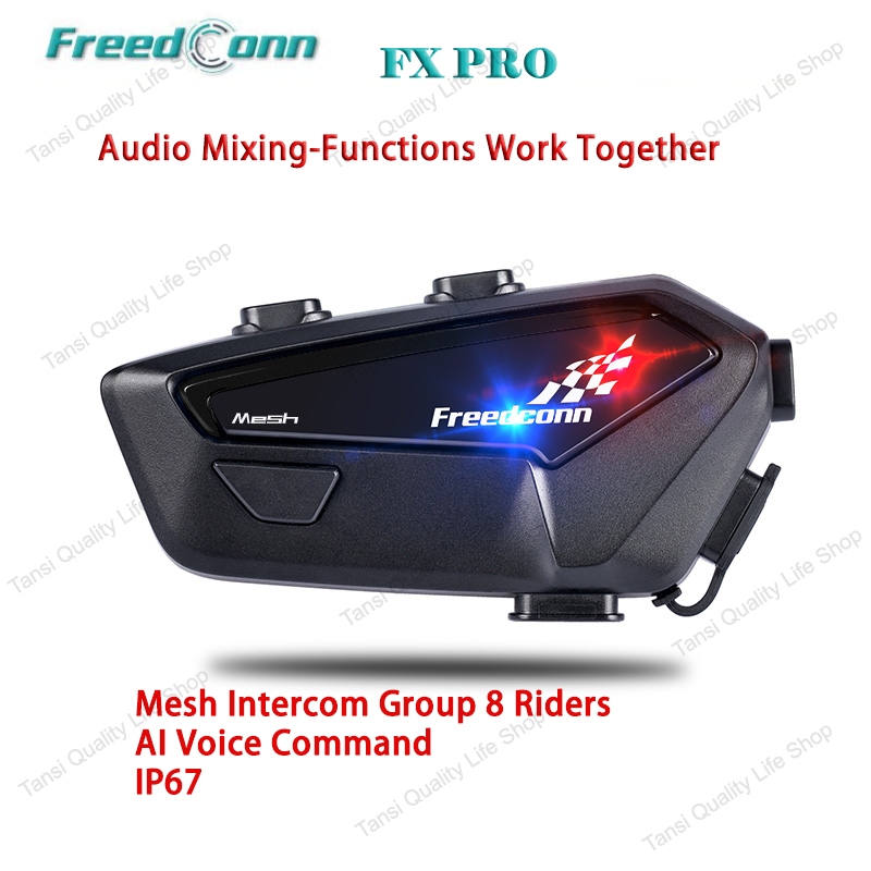 【Authentic】2024 New Freedconn FX Pro Mesh Intercom Auto-Reconnect Group ...