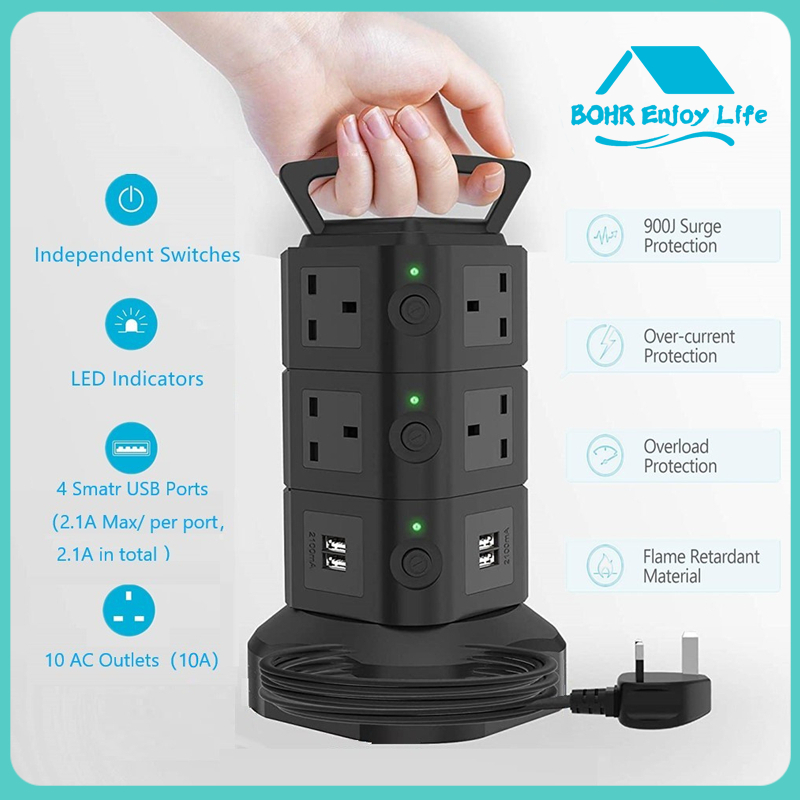 [Bohr]Power Extension Vertical/Tower row Multi Plug Tower Extension ...