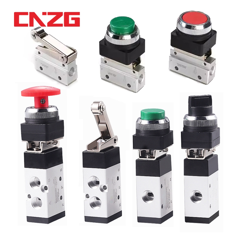 Pneumatic Mechanical Valve Lever Roller Control JM/MOV Push button 2 position 5 way 2 way 3 ...