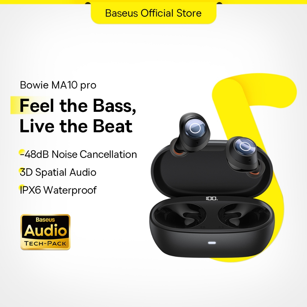 Baseus Bowie MA10/MA10 Pro ANC Wireless Earphone Bluetooth 5.3 48dB ...