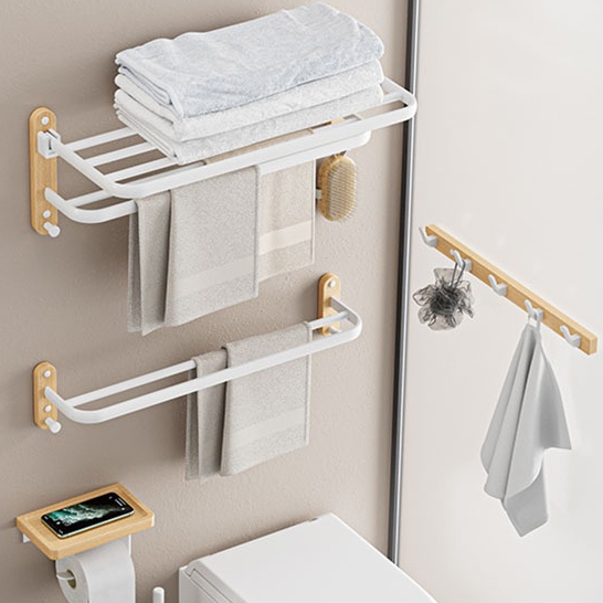 Beech Toilet Rack Walnut Bathroom Storage Bathroom towel rack Folding ...