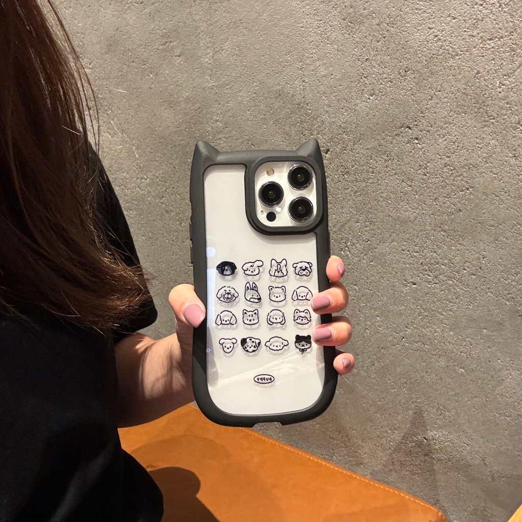 Black 3D Cat Ear Cartoon Head Phone Cover, Fashion Shockproof ...
