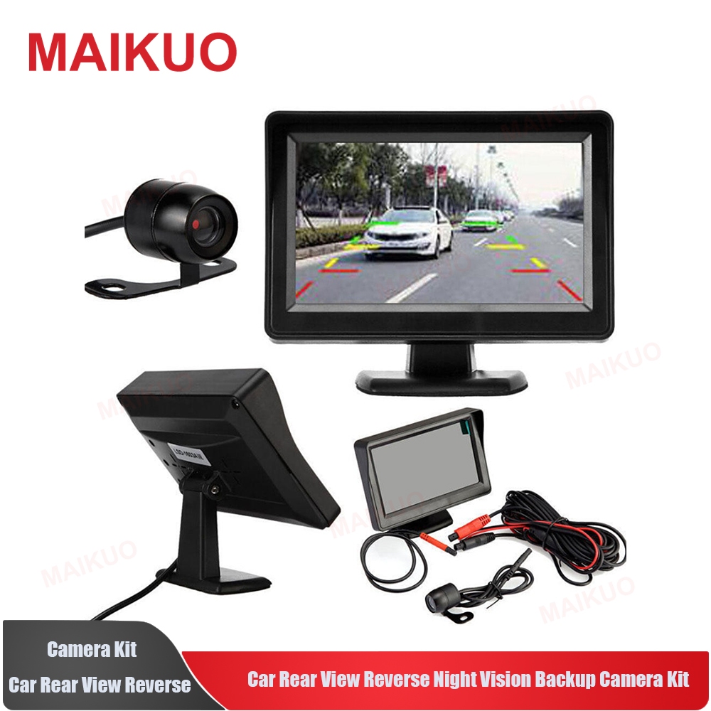 LCD Monitor Car Rear View Reverse Night Vision Backup Camera Kit ...