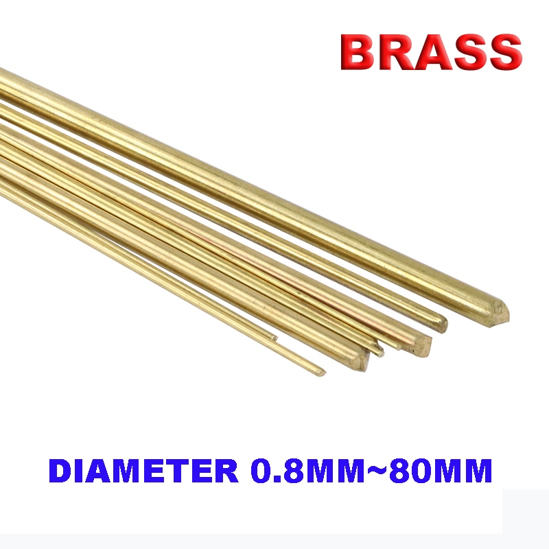 Brass Rod Diameter 0.8mm~80mm Fine Copper Bar H62 Solid Round Copper Rod Length 500mm/200mm ...