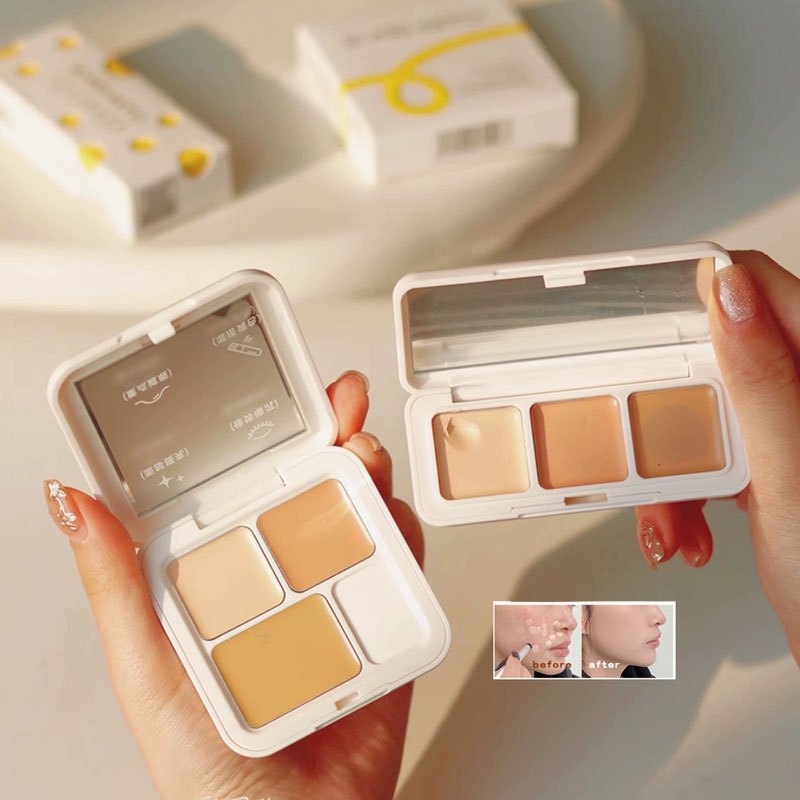 KATO Concealer Three-color disc Highlight Grooming Cover up spots Acne ... KATO Concealer Three-color disc Highlight Grooming Cover up spots Acne ...