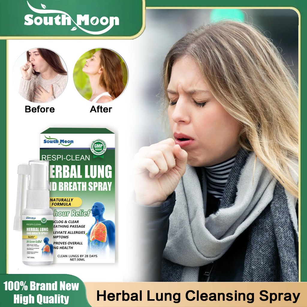 Herbal Lung Cleansing Spray Cough Relief Itchy Throat Treatment Improve ...