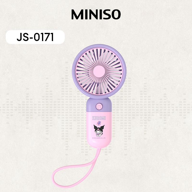 Miniso × Sanrio JS-0171 Color Contrast Handheld Fan Compact Portable Summer Big Wind Mini ...