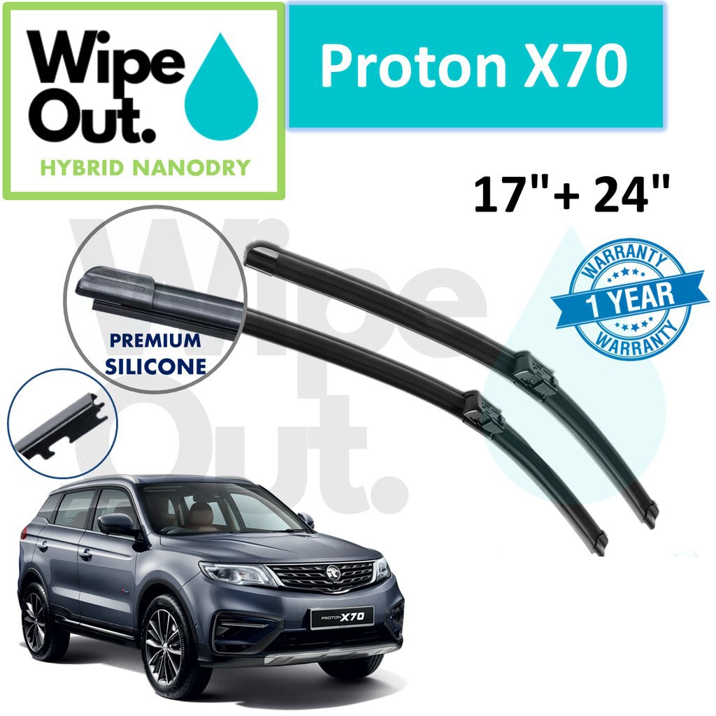 [PREMIUM] Proton X70 WipeOut NANODRY SILICONE Wiper Blade (Front Set ...