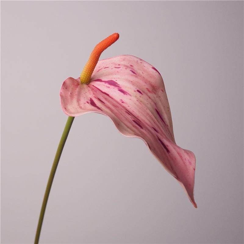 Artificial Flower Hand Feel Guanyin Palm Lotus Candle Red Palm Soft ...