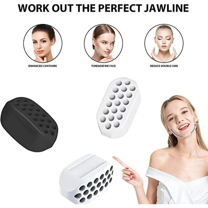 Silicone Jaw Exerciser Facial Toner & Jawline Fitness Ball Neck Toning ...