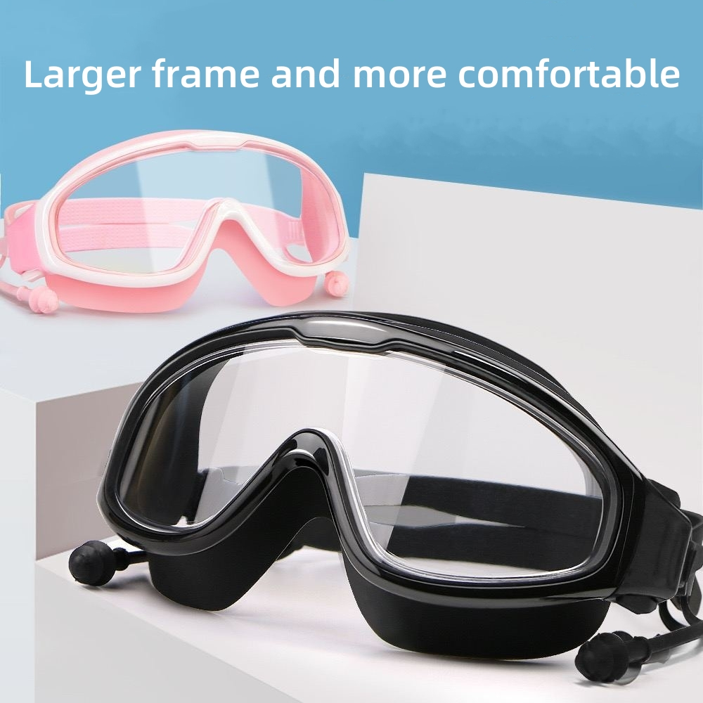 ((Malaysia Local Delivery) Large Frame Adult Swimming Glasses Set ...