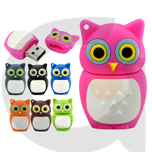USB 2.0 Cartoon Cute Owl Silicone High Speed Flash Drive 1GB 2GB 4GB ...