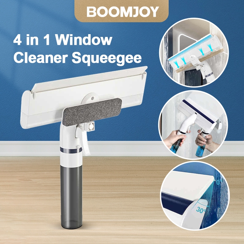 BOOMJOY 4 In 1 Window Cleaner With Spray Bottle And Water Collection ...