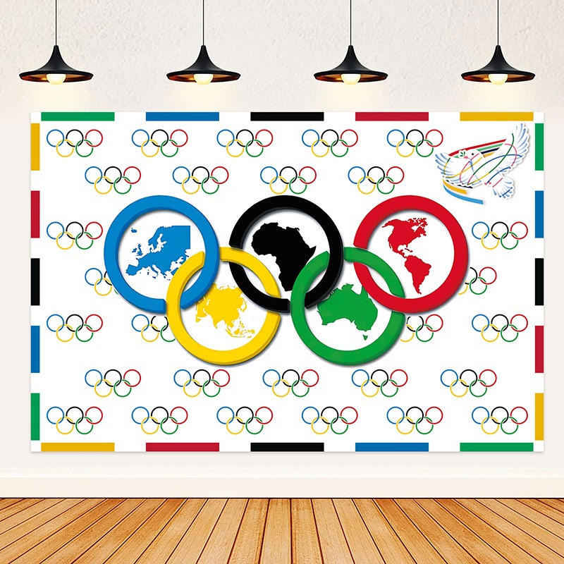 Olympic Sport Theme Photography Backdrop Olympic Rings International ...