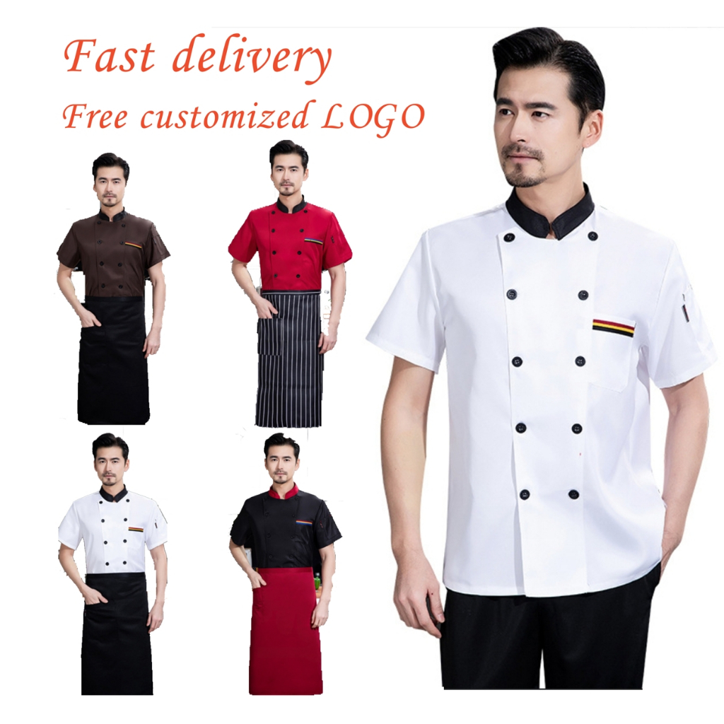 Ready Stock Chef uniforms can be customized with LOGO hotel chef ...