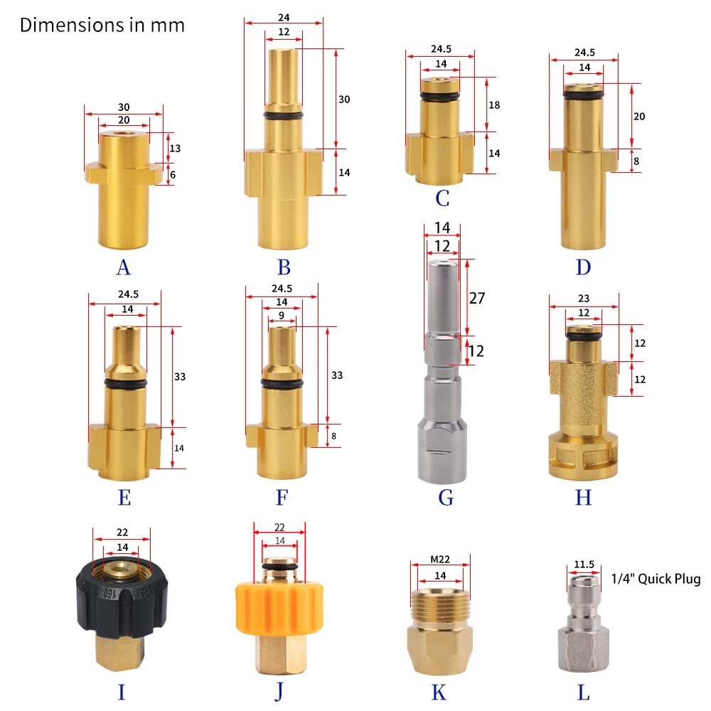 BEAR FORCE Pressure Washer Gun Lance Bayonet Connector Snow Foam Lance ...