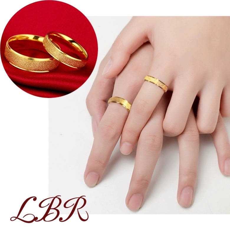 Original 916 gold ring Starry sparkling matte surface wedding closed ...