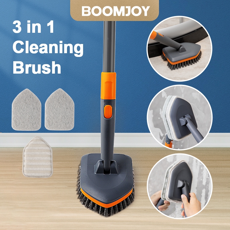 BOOMJOY CleanHome 3In1 Tile Tub Scrubber Brush With telescopic pole (56 ...